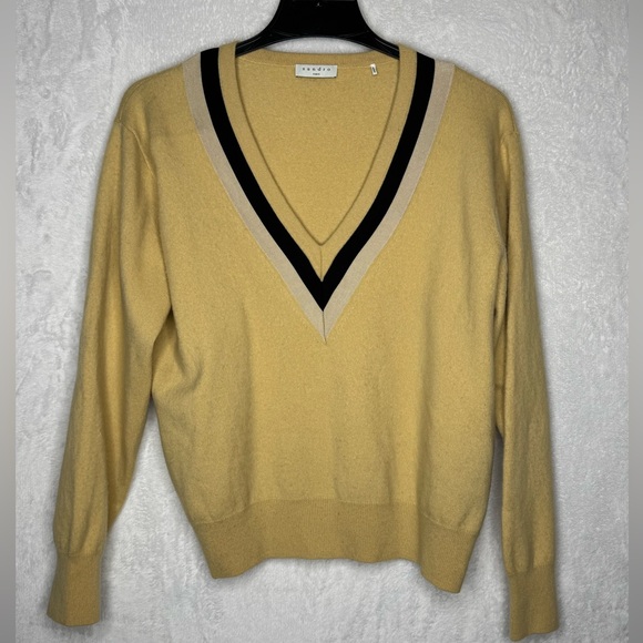 Sandro | Sweaters | Sandro Paris Wool Cashmere Deep V Neck Sweater ...